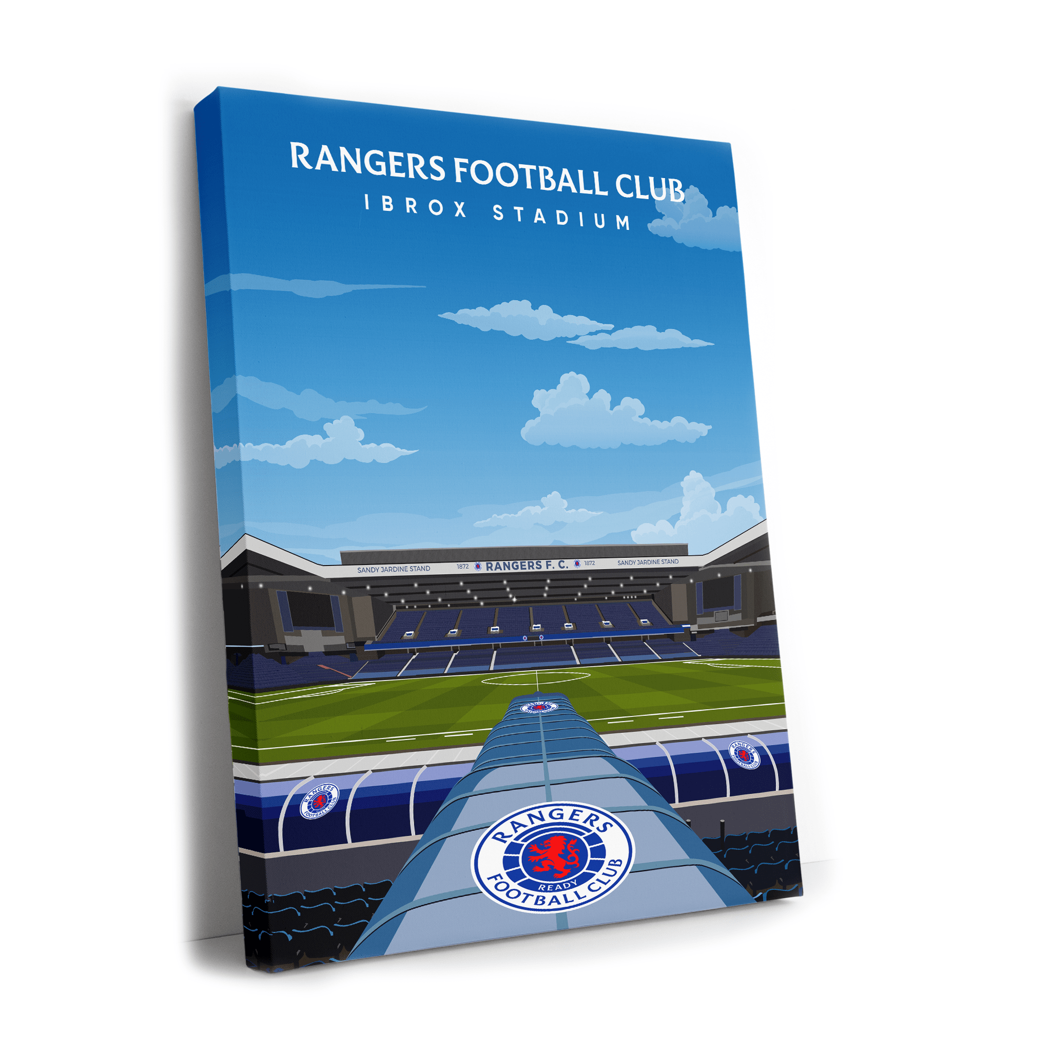 Rangers FC Ibrox Hand Drawn Stadium Design – Premier Sports Prints